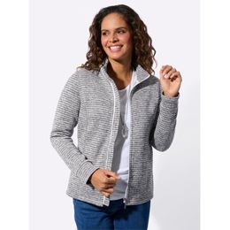 WITT WEIDEN Strickfleece-Jacke in hellgrau-meliert | Gr.: 40
