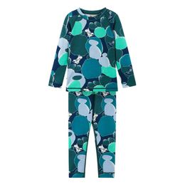Reima Merinowolle Unterw&auml;sche Basisschicht-Set " Moomin Trivsam " in Dark Teal | Gr.: 110
