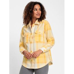 WITT WEIDEN Fleece-Bluse in champagner-gelb-kariert | Gr.: 46