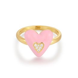 Glanzst&uuml;cke M&uuml;nchen Glanzst&uuml;cke M&uuml;nchen Ring Herz aus Sterling Silber mit Zirkonia in gelbgold | Gr.: 58