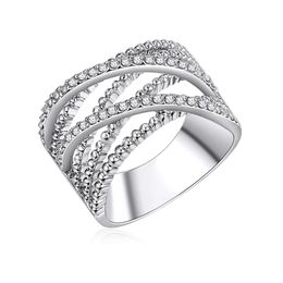 Lulu & Jane Lulu & Jane Ring aus Metall-Legierung mit Glas in silber | Gr.: 56