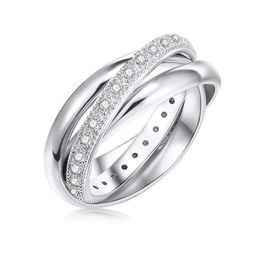 Lulu & Jane Lulu & Jane Ring aus Messing mit Zirkonia in silber | Gr.: 58