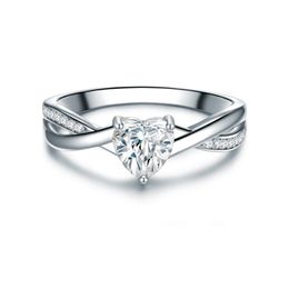 Trilani Ring Herz aus Sterling Silber mit Zirkonia in silber | Gr.: 50