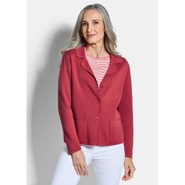 GOLDNER Milano-Ripp-Blazer mit Reverskragen in rot | Gr.: 44