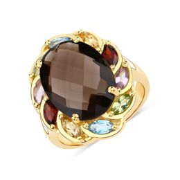 Rafaela Donata Ring aus Sterling Silber aus Rauchquarz in gelbgold | Gr.: 60