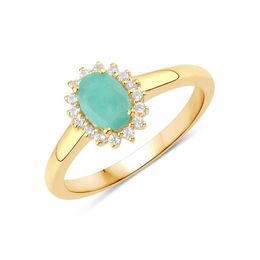Rafaela Donata Ring Sterling Silber Smaragd in gelbgold | Gr.: 54