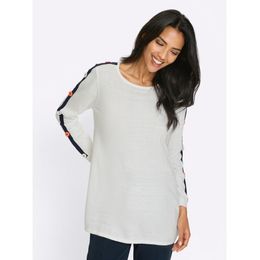 Sieh an! Longpullover in wei&szlig;-marine | Gr.: 52