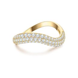 Glanzst&uuml;cke M&uuml;nchen Glanzst&uuml;cke M&uuml;nchen Ring aus Sterling Silber mit Zirkonia in gelbgold | Gr.: 50