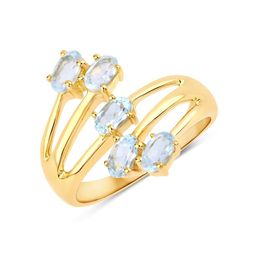 Rafaela Donata Ring aus Sterling Silber mit Blautopas in gelbgold | Gr.: 60
