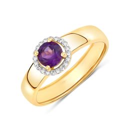 Rafaela Donata Ring aus Sterling Silber aus Amethyst in gelbgold | Gr.: 50