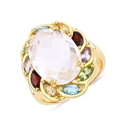 Rafaela Donata Ring Sterling Silber Kristallquarz in gelbgold | Gr.: 50
