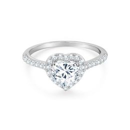 Trilani Ring Herz aus Sterling Silber mit Zirkonia in silber | Gr.: 54
