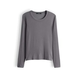 someday. Langarmshirt mit Rippstruktur in Coal Dust | Gr.: 40