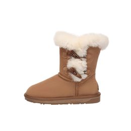 EVERAU Australia Horn Knebelknopf Kurzstiefel Stork in Kastanie | Gr.: 36