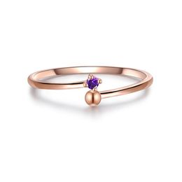 Glanzst&uuml;cke M&uuml;nchen Glanzst&uuml;cke M&uuml;nchen Ring aus Sterling Silber mit Amethyst in ros&eacute;gold | Gr.: 58