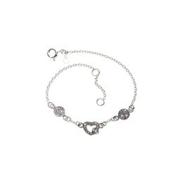 SILBERKETTEN-STORE 925 Silber Armband "Herz" mit Zirkoniasteinen | Gr.: 20