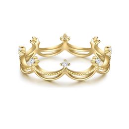 Glanzst&uuml;cke M&uuml;nchen Glanzst&uuml;cke M&uuml;nchen Ring Krone aus Sterling Silber mit Zirkonia in gelbgold | Gr.: 50
