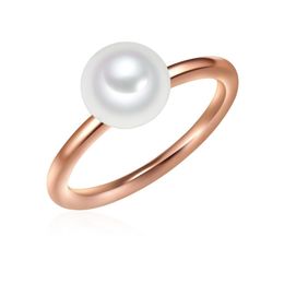 Valero Pearls Ring aus Sterling Silber mit S&uuml;&szlig;wasser-Zuchtperle in ros&eacute;gold | Gr.: 50