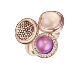 Lulu & Jane Lulu & Jane Ring aus Metall-Legierung mit Glas in ros&eacute;gold | Gr.: 52