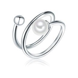 Lulu & Jane Lulu & Jane Perlen-Ring aus Sterling Silber mit S&uuml;&szlig;wasser-Zuchtperle in silber | Gr.: 54