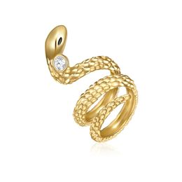 Lulu & Jane Lulu & Jane Ring Schlange aus Metall-Legierung mit Kristallen von Swarovski in gelbgold | Gr.: 58