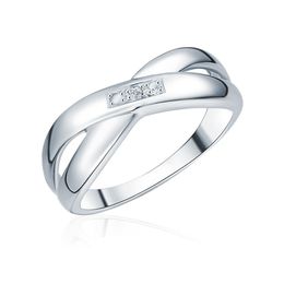 Lulu & Jane Lulu & Jane Diamant-Ring Sterling Silber Diamant in silber | Gr.: 52