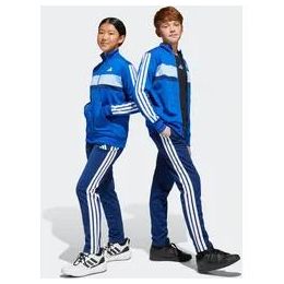 Trainingsanzug Adidas SPORTSWEAR "J 3S TIBERIO TS", Jungen, Gr. 140, blau (royal blau, wei&szlig;, glow blau), Obermaterial: 100% Polyester, Sportanz&uuml;ge Trainingsanzug