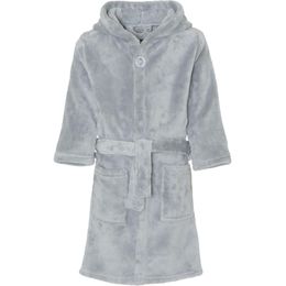 Playshoes Fleece-Bademantel uni in Grau | Gr.: 98/104
