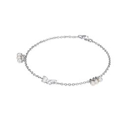 Lulu & Jane Lulu & Jane Perlen-Armband Schmetterling aus Sterling Silber mit S&uuml;&szlig;wasser-Perle in silber | Gr.: 17 cm