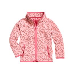 Playshoes Fleece-Jacke Leo-Print in Rosa | Gr.: 98