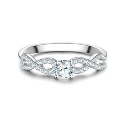 Trilani Ring Infinity aus Sterling Silber mit Zirkonia in silber | Gr.: 52