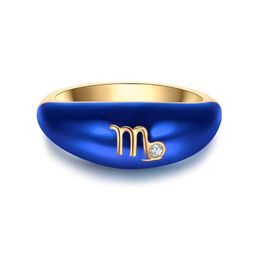 Glanzst&uuml;cke M&uuml;nchen Glanzst&uuml;cke M&uuml;nchen Ring Sternzeichen Jungfrau aus Sterling Silber mit Zirkonia in gelbgold | Gr.: 50