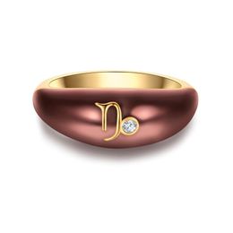 Glanzst&uuml;cke M&uuml;nchen Glanzst&uuml;cke M&uuml;nchen Ring Sternzeichen Steinbock aus Sterling Silber mit Zirkonia in gelbgold | Gr.: 56