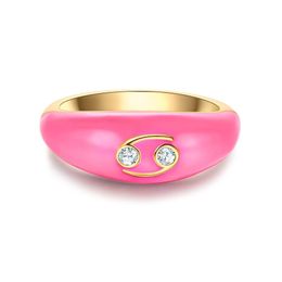 Glanzst&uuml;cke M&uuml;nchen Glanzst&uuml;cke M&uuml;nchen Ring Sternzeichen Krebs aus Sterling Silber mit Zirkonia in gelbgold | Gr.: 60