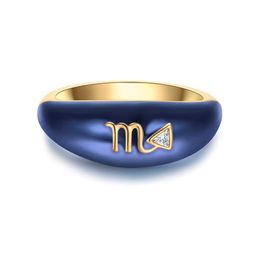 Glanzst&uuml;cke M&uuml;nchen Glanzst&uuml;cke M&uuml;nchen Ring Sternzeichen Skorpion aus Sterling Silber mit Zirkonia in gelbgold | Gr.: 60