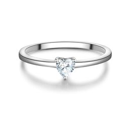 Trilani Ring Herz aus Sterling Silber mit Zirkonia in silber | Gr.: 56