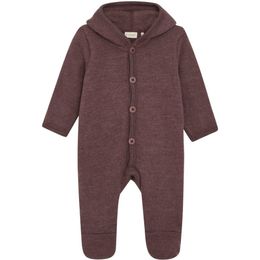 FIXONI Kinder Kurzarmbody "Hush Wool Wholesuit" in Braun | Gr.: 62