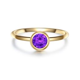 Glanzst&uuml;cke M&uuml;nchen Glanzst&uuml;cke M&uuml;nchen Ring aus Sterling Silber mit Amethyst in gelbgold | Gr.: 52