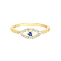 Glanzst&uuml;cke M&uuml;nchen Glanzst&uuml;cke M&uuml;nchen Ring Allsehendes Auge aus Sterling Silber mit Zirkonia in gelbgold | Gr.: 56