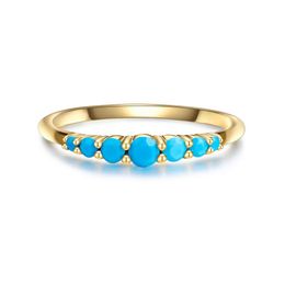 Glanzst&uuml;cke M&uuml;nchen Glanzst&uuml;cke M&uuml;nchen Ring aus Sterling Silber mit T&uuml;rkis (rek.) in gelbgold | Gr.: 48