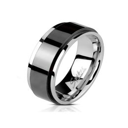 BUNGSA Ring in Silber, Schwarz | Gr.: 49
