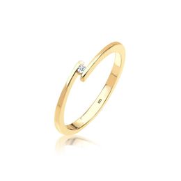 Elli DIAMONDS Ring 925 Sterling Silber Verlobungsring in Gold | Gr.: 52