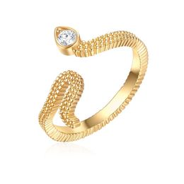 Lulu & Jane Lulu & Jane Ring gelbgold verziert mit Kristallen von Swarovski in gelbgold | Gr.: 56