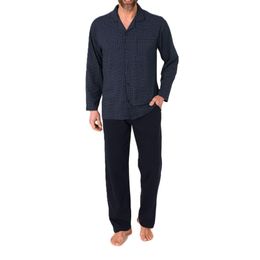 Normann Langarm Schlafanzug Pyjama zum durchkn&ouml;pfen 125 101 90 512 in navy | Gr.: 54