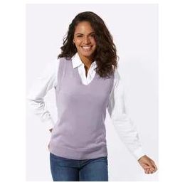 Pullunder Casual Looks "Pullunder", Damen, Gr. 48, lila (flieder), 50% Baumwolle, 50% Polyacryl, unifarben, Pullover Pullunder