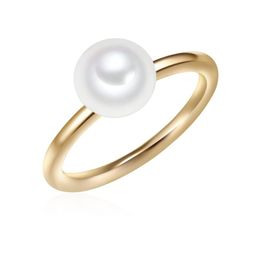Valero Pearls Ring aus Sterling Silber mit S&uuml;&szlig;wasser-Zuchtperle in gelbgold | Gr.: 54
