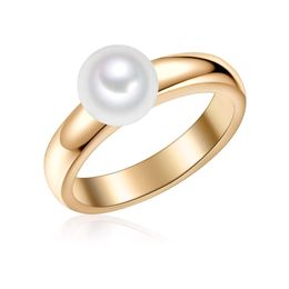 Valero Pearls Ring aus Sterling Silber mit S&uuml;&szlig;wasser-Zuchtperle in gelbgold | Gr.: 64
