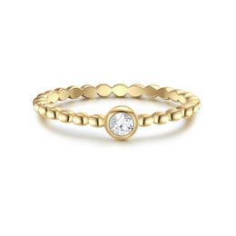 Glanzst&uuml;cke M&uuml;nchen Glanzst&uuml;cke M&uuml;nchen Ring aus Sterling Silber mit Zirkonia in gelbgold | Gr.: 50