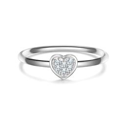 Glanzst&uuml;cke M&uuml;nchen Glanzst&uuml;cke M&uuml;nchen Ring Herz aus Sterling Silber mit Zirkonia in silber | Gr.: 54