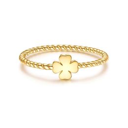 Glanzst&uuml;cke M&uuml;nchen Glanzst&uuml;cke M&uuml;nchen Ring Kleeblatt aus Sterling Silber in gelbgold | Gr.: 48